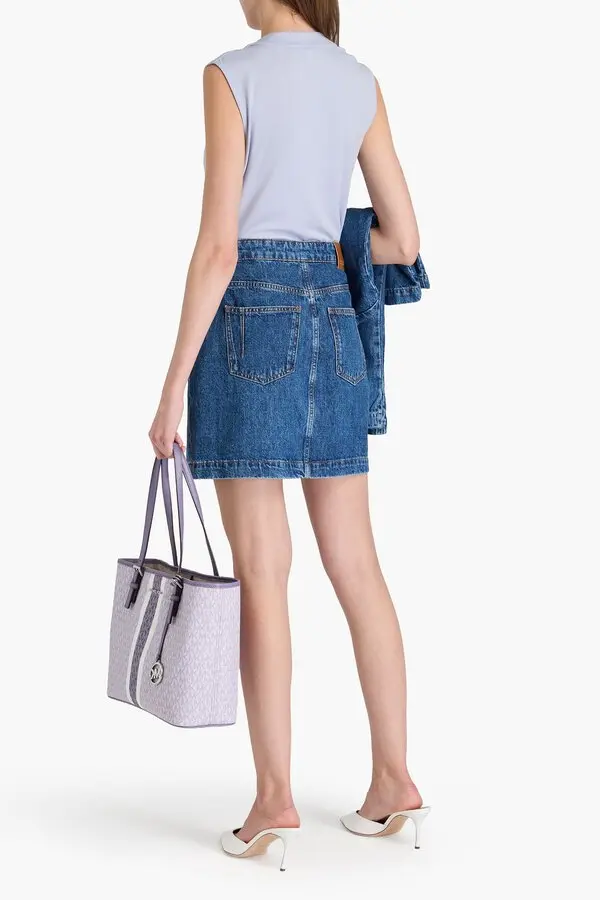 Buy Derek Lam 10 Crosby Nova Denim Mini Wrap Skirt - Mid Denim At